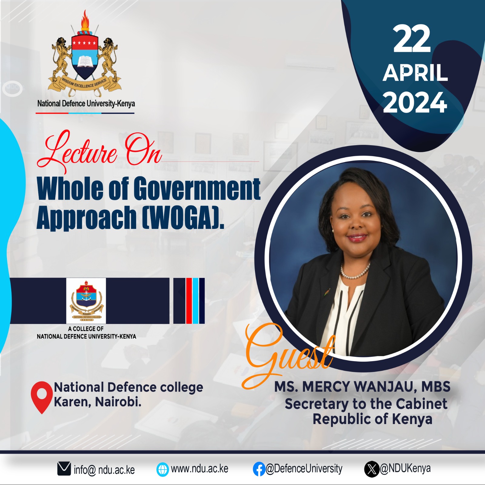 Lecture on Whole of Government Approach (WOGA) | National Defence University-Kenya